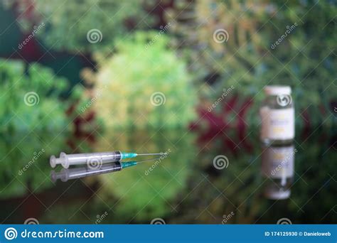 Impfstoff Und Spritzeninjektion Vorbeugung Immunisierung Und