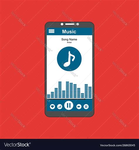 Media Player Application App Template With Flat Vector Image