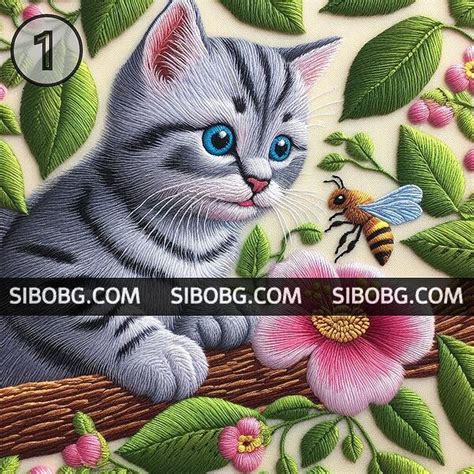 Комплект за изработка на диамантен гоблен Любопитното коте