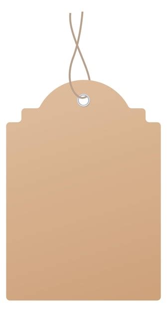 Premium Vector Baggage Tag Hanging On String Cardboard Label Template