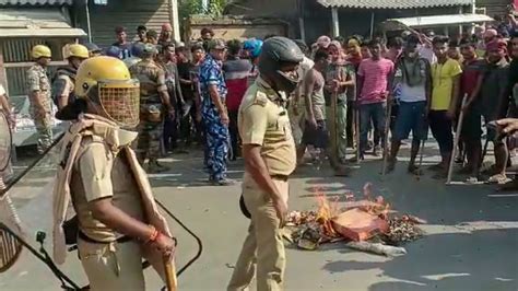 West Bengal Mob Breaches Section 144 Sets Police Station Afire In