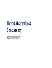 Understanding Thread Abstraction and Concurrency in Operating | Course Hero