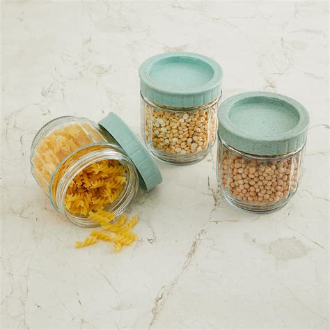 Buy Palestine Set Of 3 Glass Storage Jars 750ml From Home Centre At