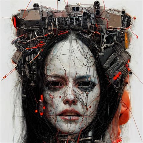 Krea Ai A Female Cyberpunk Hacker Skulls Wires Cyberneti