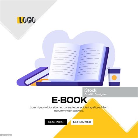 웹 사이트 배너 광고 및 마케팅 자료 온라인 광고 비즈니스 프레젠테이션 등에 대한 전자 책 개념 벡터 일러스트레이션 일러스트레이션에 대한 스톡 벡터 아트 및 기타 이미지