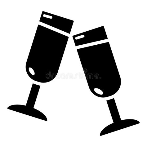 Two Glasses Of Champagne Icon Outline Style Stock Vector
