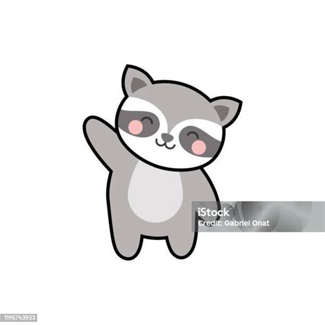 Desain Vektor Karakter Rakun Lucu Ilustrasi Stok Unduh Gambar