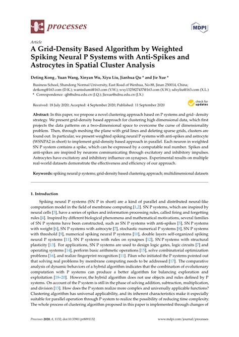 Pdf A Grid Density Based Algorithm By Weighted Spiking Neural P