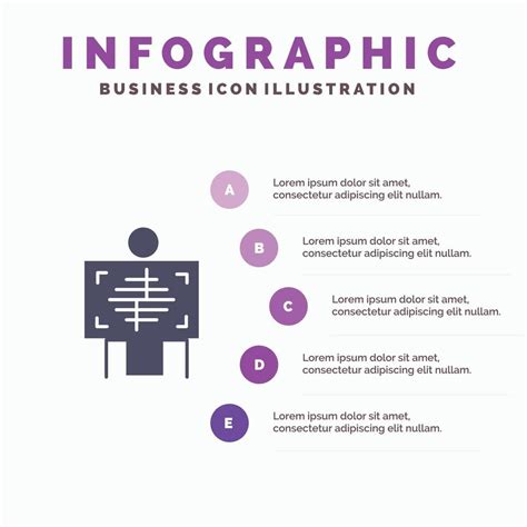 Xray Patient Hospital Radiology Solid Icon Infographics 5 Steps