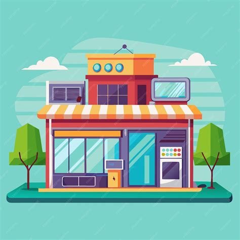 Premium Vector Creative Electronics Store Building Vector Art Design