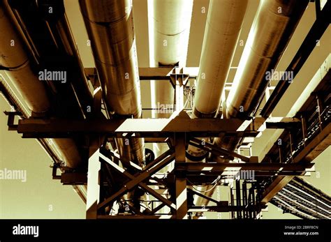 Pipeline And Pipe Rack Of Petroleum Industrial Plant Offshore Industry Oil And Gas Production