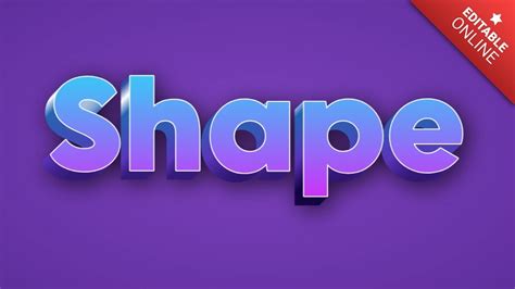 Shape Purple And Blue 3d Text Effect Generator