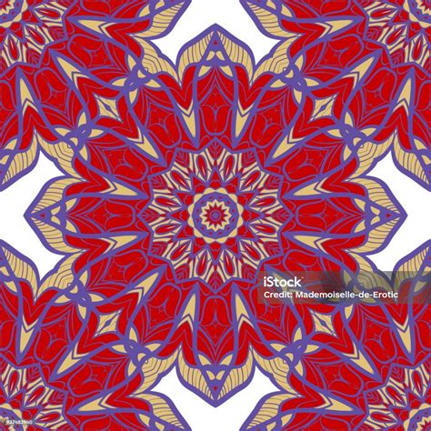 기하학적 색 장식 인쇄 직물을 위한 디자인 패턴 두건 벡터 일러스트 레이 션 꽃 식물에 대한 스톡 벡터 아트 및 기타 이미지 꽃 식물 네커치프 노랑 Istock