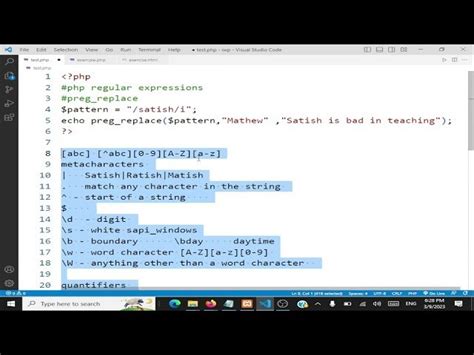 Free Video Php Regular Expressions Exercises And Live Class Demonstration From Satish C J