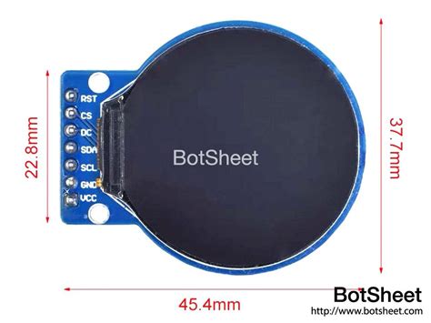 128吋彩色ips Tft 圓形顯示屏240x240pxgc9a01晶片spi介面 Botsheet