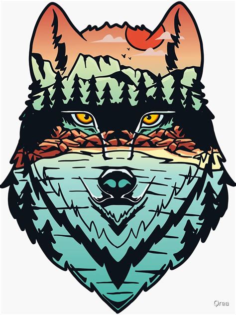 Wolf In Wild Nature Sticker For Sale By Qrea Redbubble