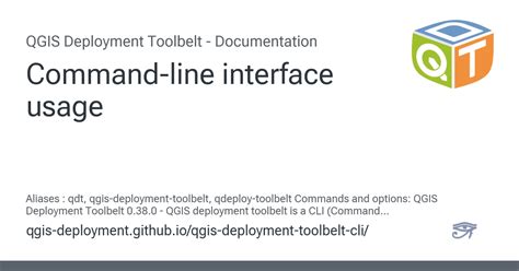 Command Line Interface Usage Qgis Deployment Toolbelt 0380