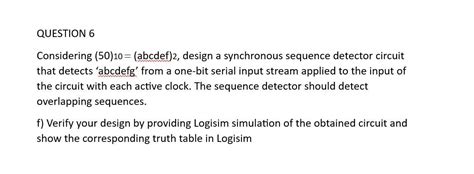 Solved Question 6considering 50 10 Abcdef 2 ﻿design A