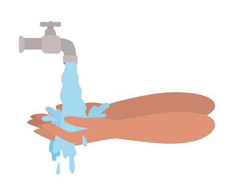 Isolated Hands Washing Under Water Tap Design 1781479 Vector Art At