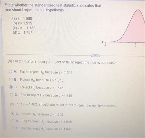 Solved State Whether The Standardized Test Statistic Z