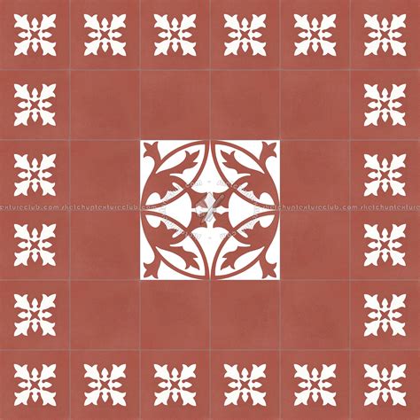 Traditional Encaustic Cement Ornate Tile Texture Seamless 13510