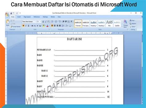 Cara Membuat Daftar Isi Otomatis Di Microsoft Word Tutorial Lengkap
