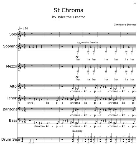 St Chroma Sheet Music For Choir Tenor Drum Set