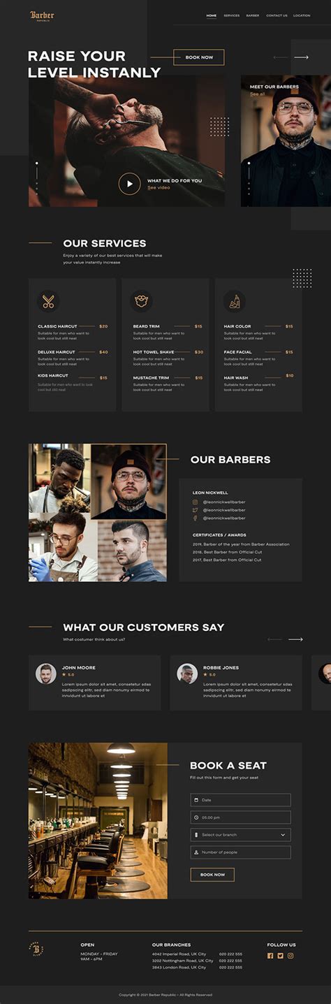 Barber Republic Barbershop Branding On Behance