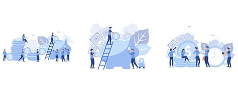 새끼 돼지 형태의 대형 돼지 저금통 저축 또는 축적 돈 작은 은행가는 일 자금 조달 및 투자에 종사하고 플랫 벡터 현대