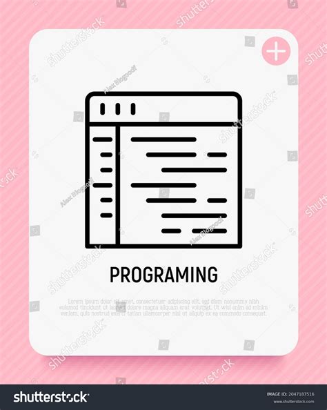 Programming Coding Web Development Thin Line เวกเตอร์สต็อก ปลอดค่า