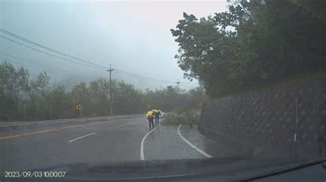 海葵颱風／花蓮強風豪雨災情＋1 台11線路樹傾倒”員警冒雨排除”