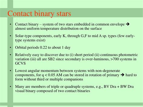 Ppt Multiplicity Of Contact Binary Stars Powerpoint Presentation