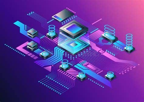 Electronic Cpu Digital Chip Abstract Computer Processor And Electronic
