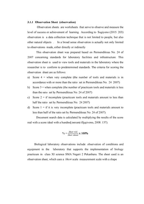 Observation Sheet 3 1 Observation Sheet Observation Observation