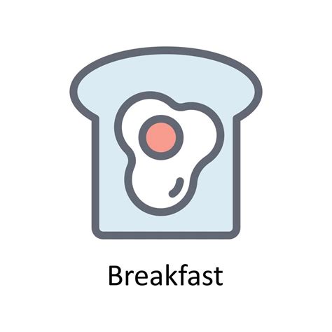Breakfast Vector Fill Outline Icons Simple Stock Illustration Stock
