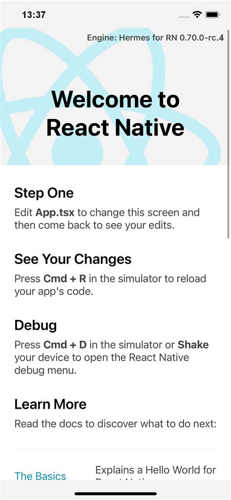 GitHub RealCoolSnow React Native Hermes Template React Native 0 70