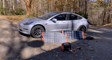 Charging A Tesla Model With A Portable Solar Rig K Video