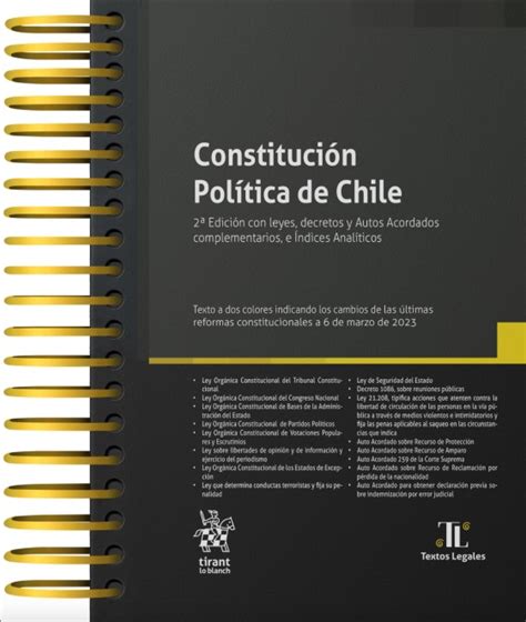 Constitución Política De Chile 2ª Edición 2023 Anillado Atico Libros