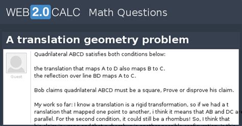 View Question A Translation Geometry Problem