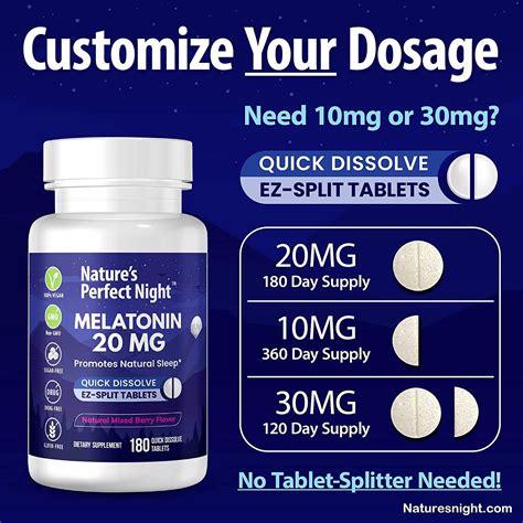 Natures Perfect Night Melatonin 20mg 180 Quick Dissolve Tablets