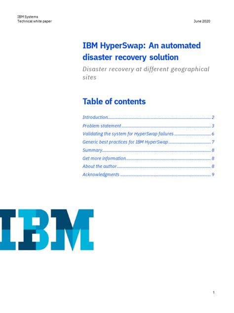 Ibm Hyperswap An Automated Disaster Recovery Solution Pdf Disaster