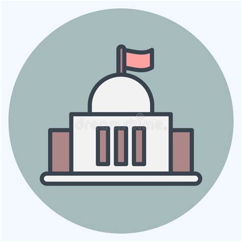 Icon Goverment Suitable For Education Symbol Color Mate Style Simple