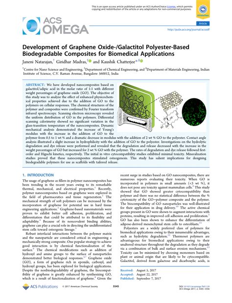 Pdf Development Of Graphene Oxide Galactitol Polyester Based