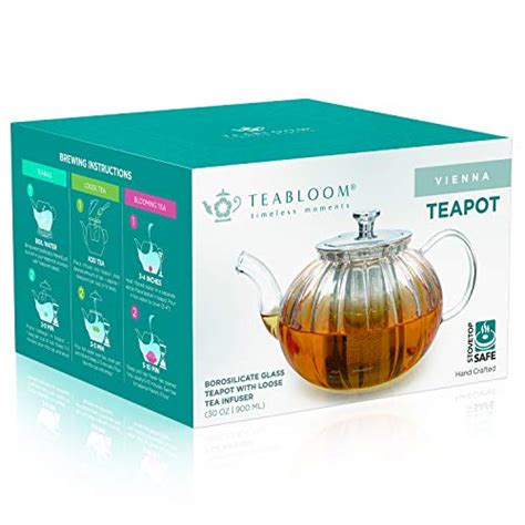 Teabloom Vienna Glass Teapot Stain Free Heatproof Glass Tea Maker