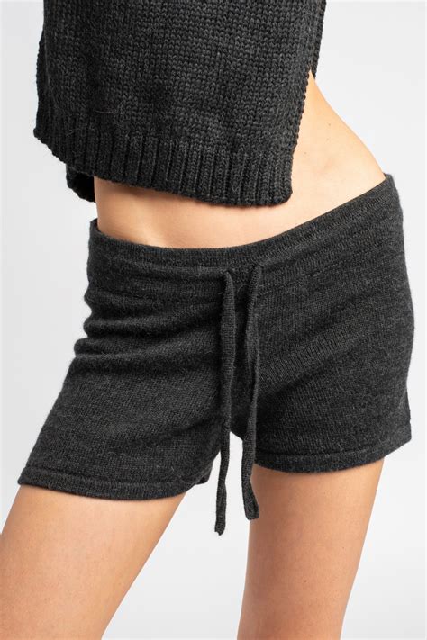 Dark Grey Shorts Gender Fluid Fair Trade Alpaca Knitwear