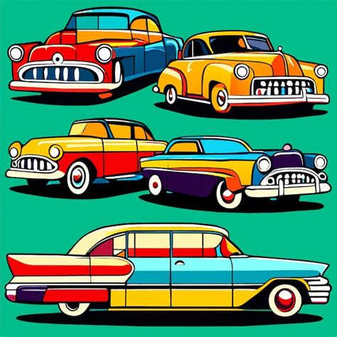 Premium Vector Set Of Retro Car Vector Illustration