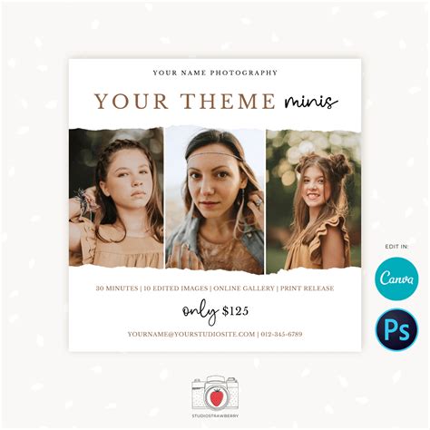 Your Theme Mini Sessions Marketing Board Strawberry Kit