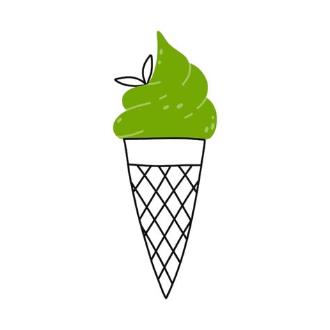 Crème Glacée Avec Des Allumettes Dans Le Style Doodle Illustration
