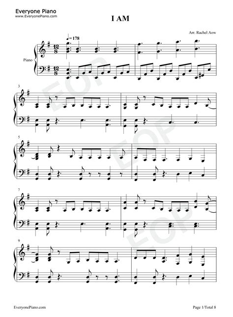 I Am Ive 钢琴谱文件（五线谱、双手简谱、数字谱、midi、pdf）免费下载