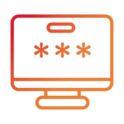 Desktop Computer With Password Gradient Style Icon 2598855 Vector Art At Vecteezy